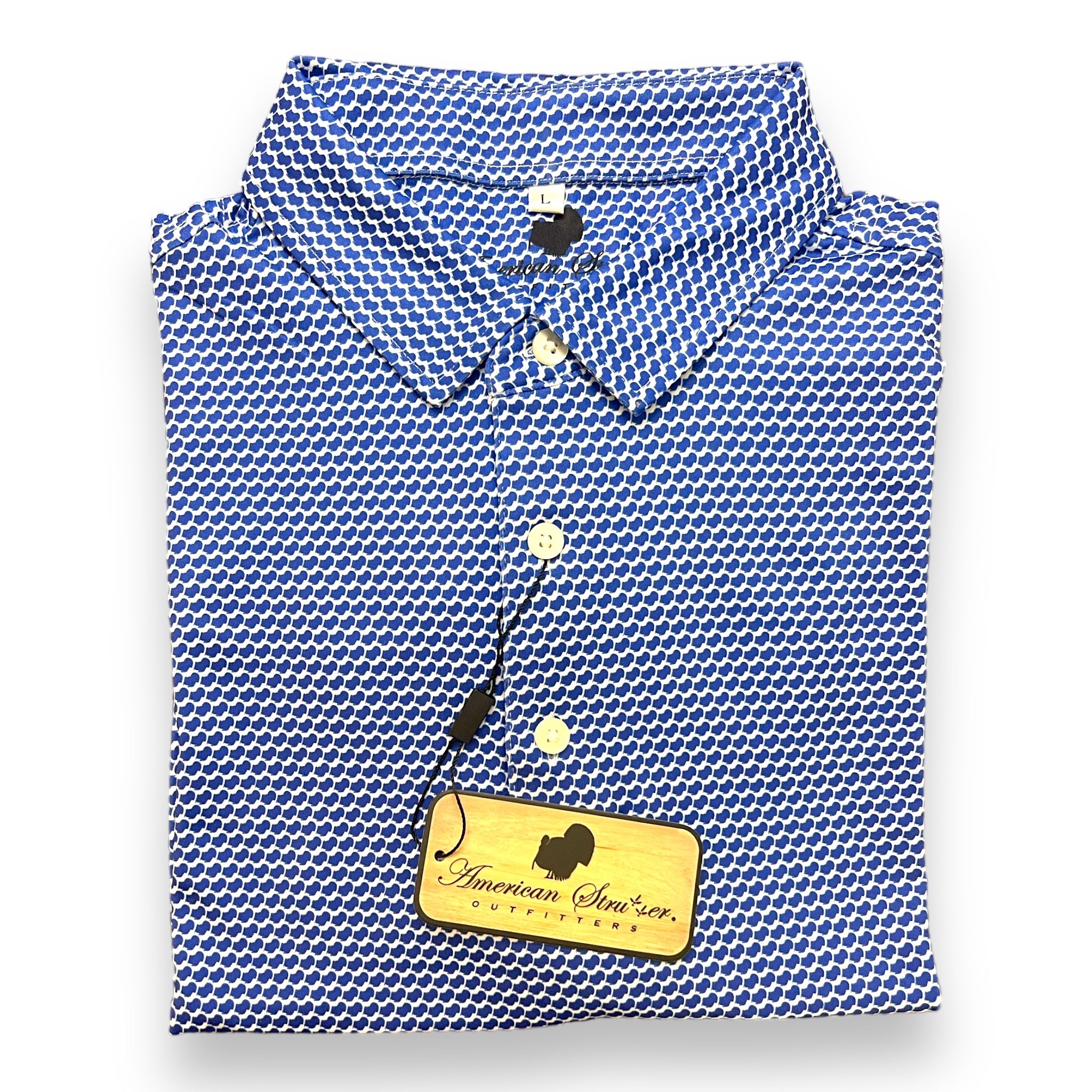 American Strutter® Performance Polo “The Strutter” Microprint (Navy)