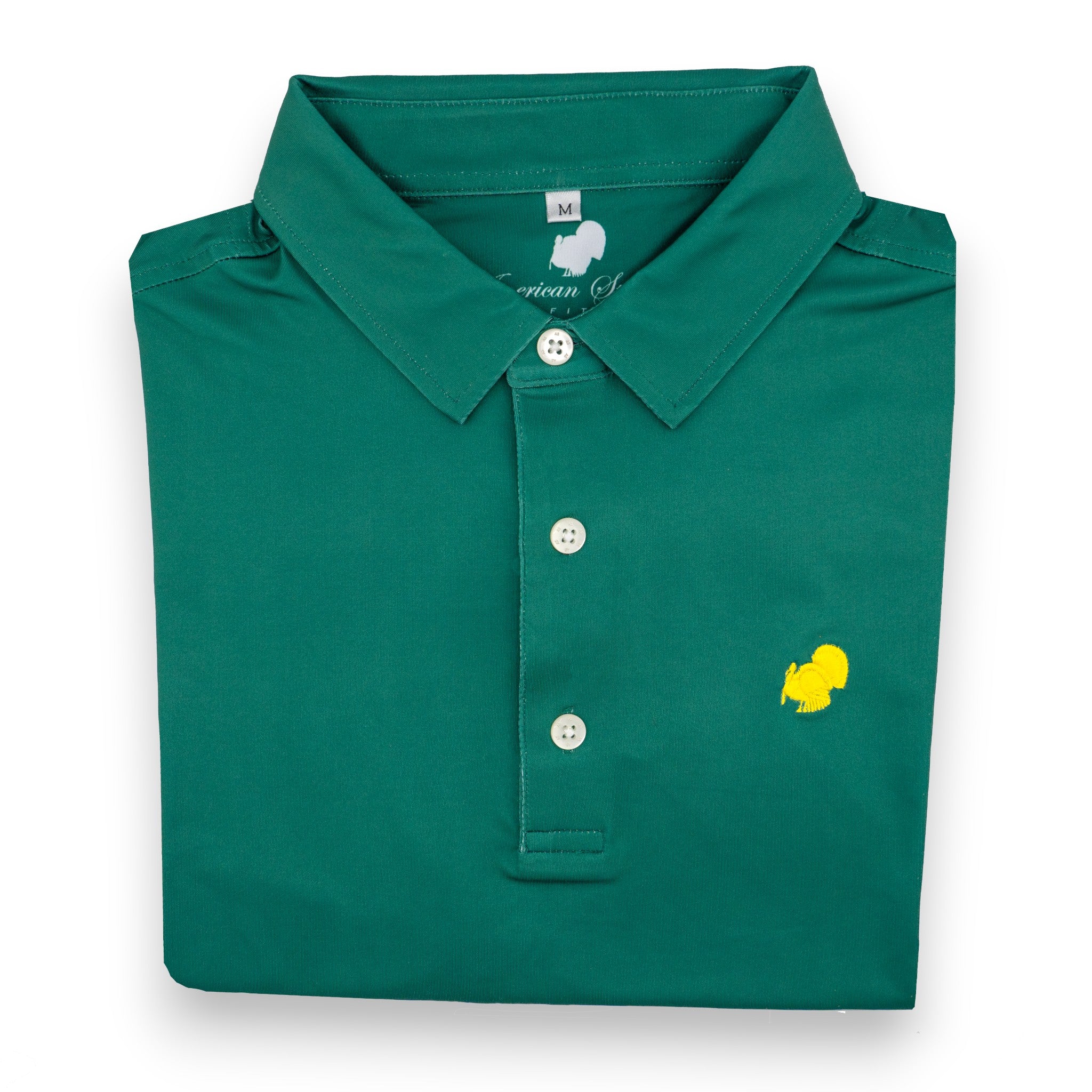 American Strutter® Performance Polo (Masters Green w/ Yellow Embroider